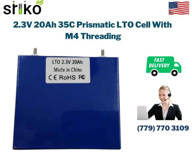 LTO 20AH 2.3V 35C Prismatic Cell With M4 Threading