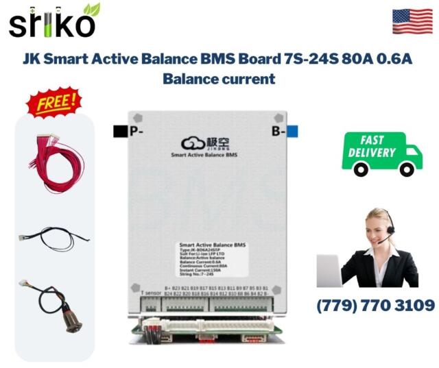 JK 7S-24S 80A 0.6A Balance current Smart Active BMS